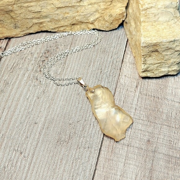 Handmade | Jewelry | Rare Libyan Desert Glass Necklace Large Tektite ...
